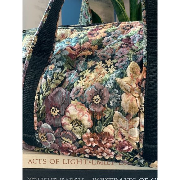 Bags | Vintage Cottage Or Granny Core Multi Colored Floral Brocade ...